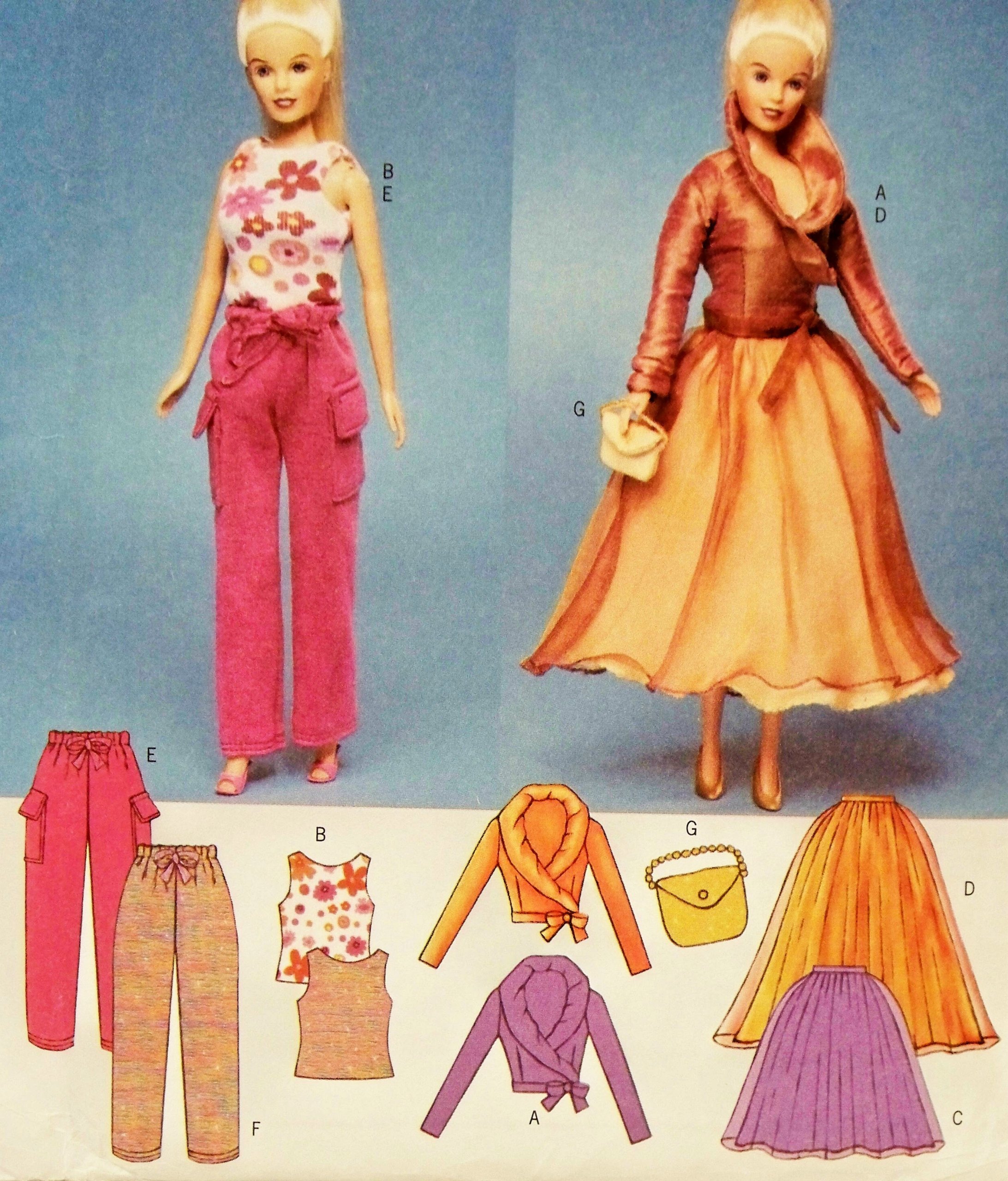 Amazon.com: Rare Butterick Pattern 3931. Clothes for 11 1/2" Fashion ...
