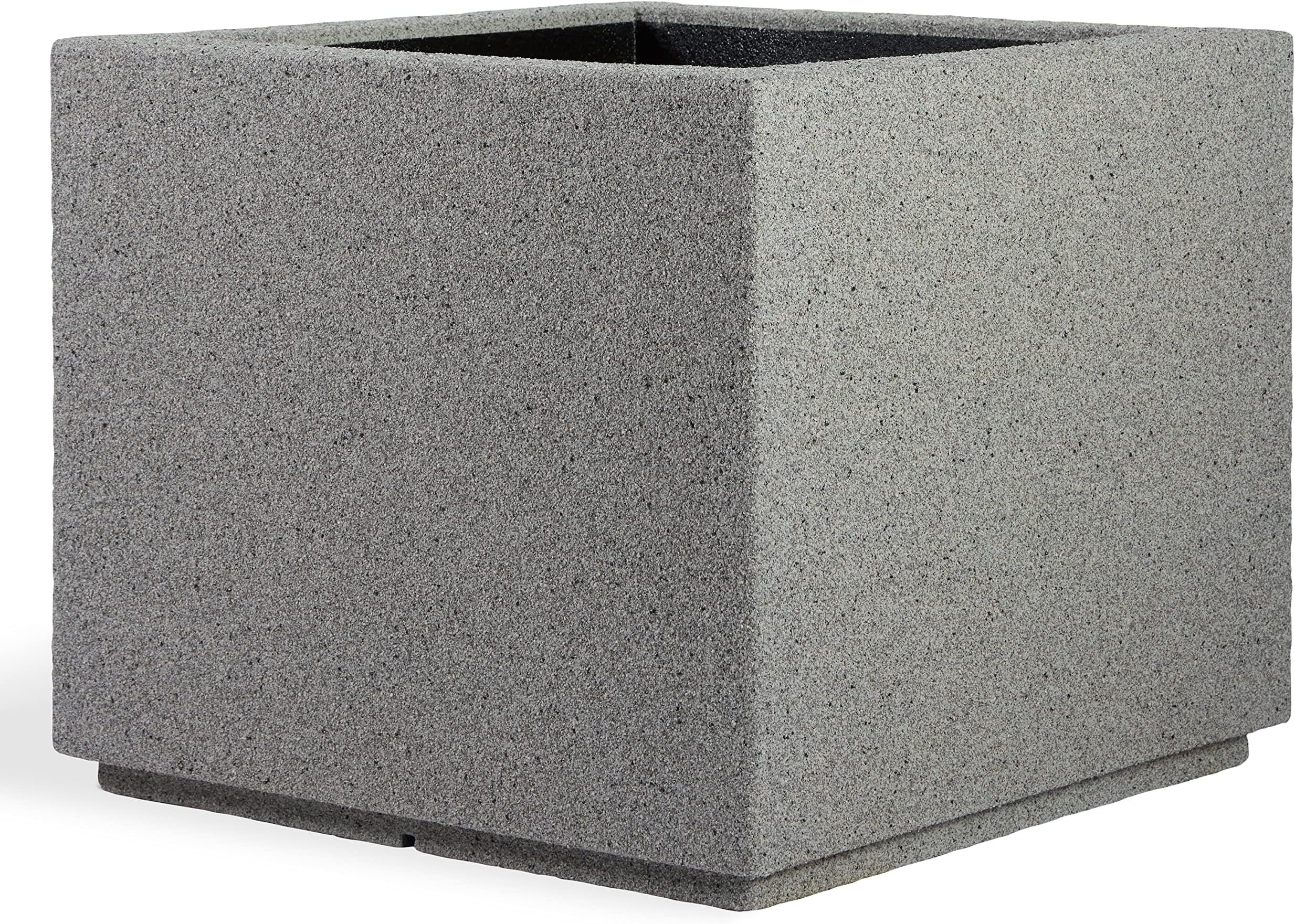 Amazon.com : Black Square Planter Box - Elegant Fiberstone Cube Planter ...