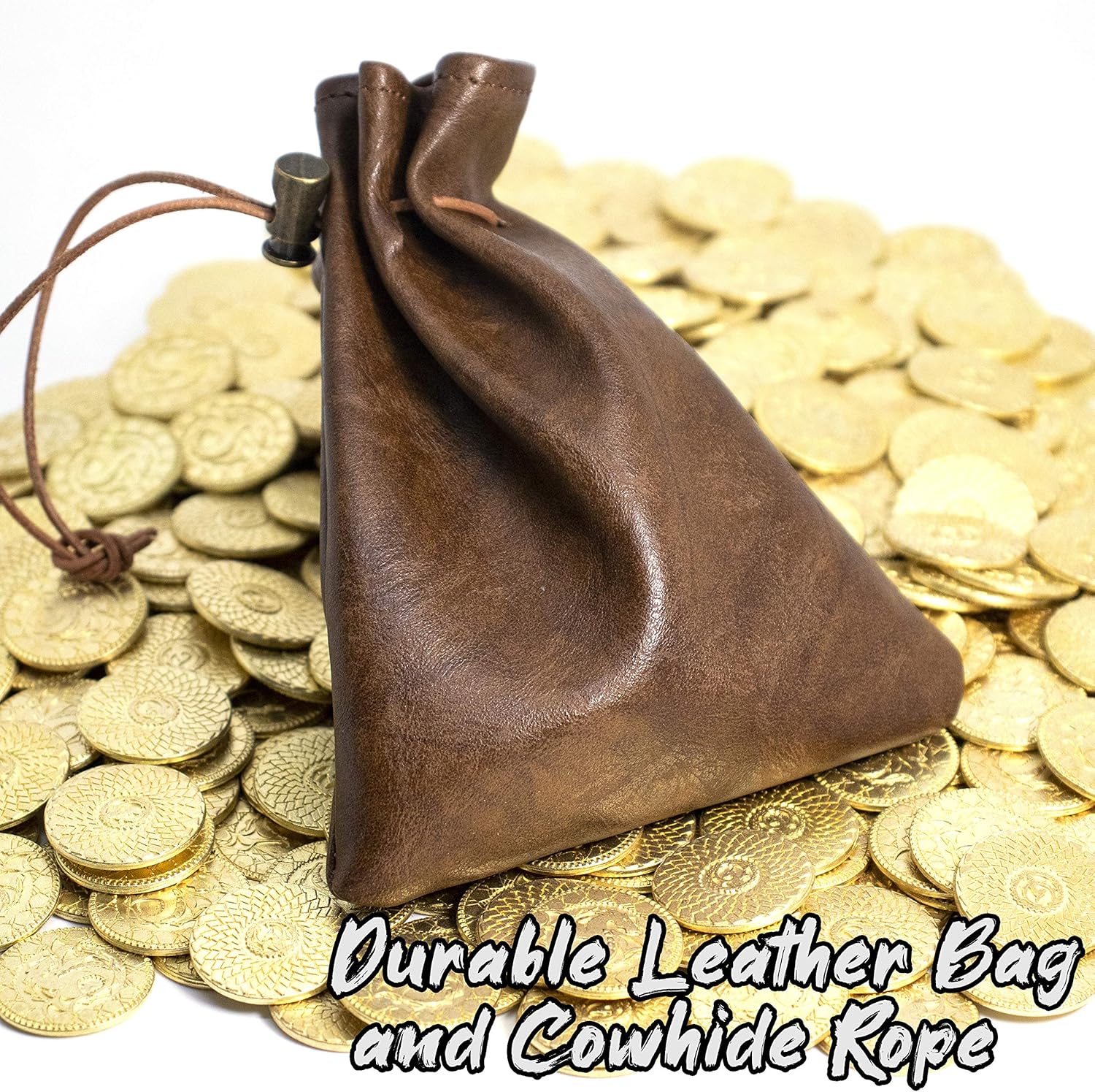 50 DND Coins Fantasy Coins & Leather Bag Metal Tokens Game Coins for ...
