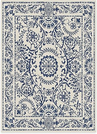 Amazon.com: Ruggable Washable 5x7 Area Rug, Delphina Delft Blue ...