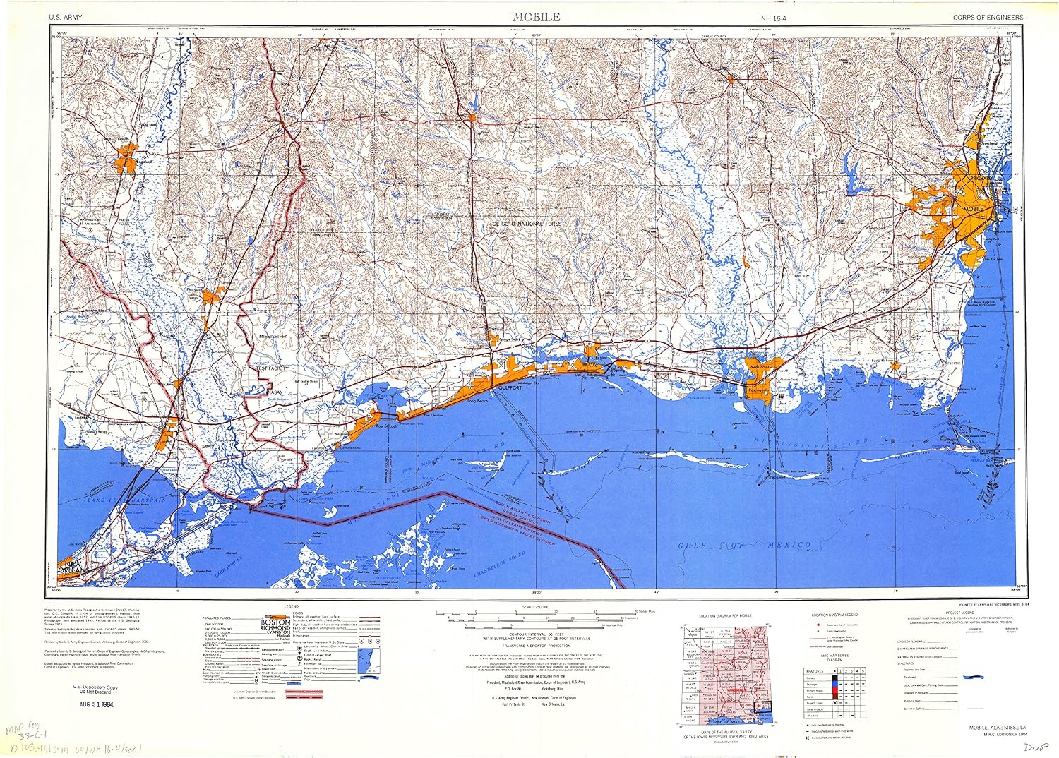 Amazon.com : YellowMaps Mobile AL topo map, 1:250000 Scale, 1 X 2 ...