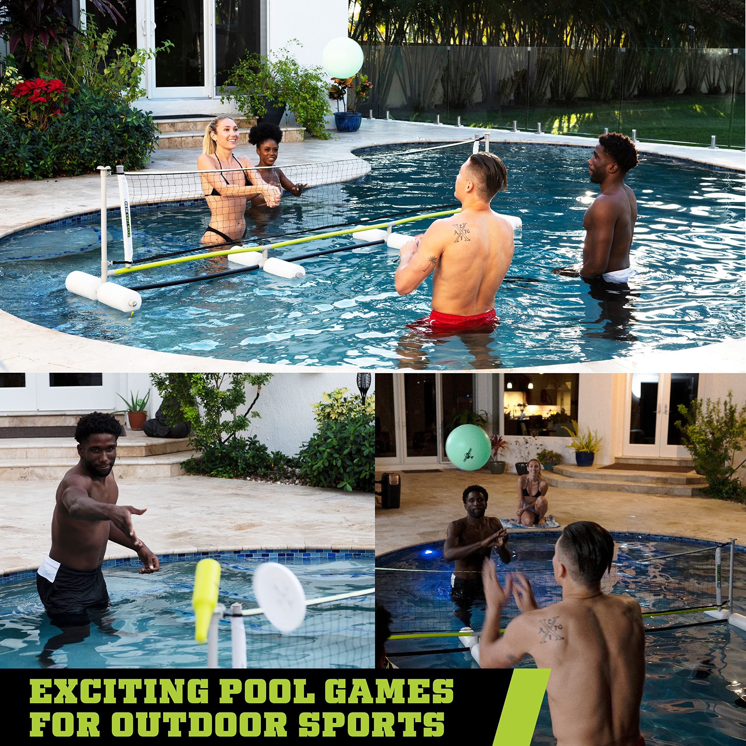 Backyard Hero Glow-in-The-Dark Pool Volleyball Game Set, 120?Ç¥ - Water ...