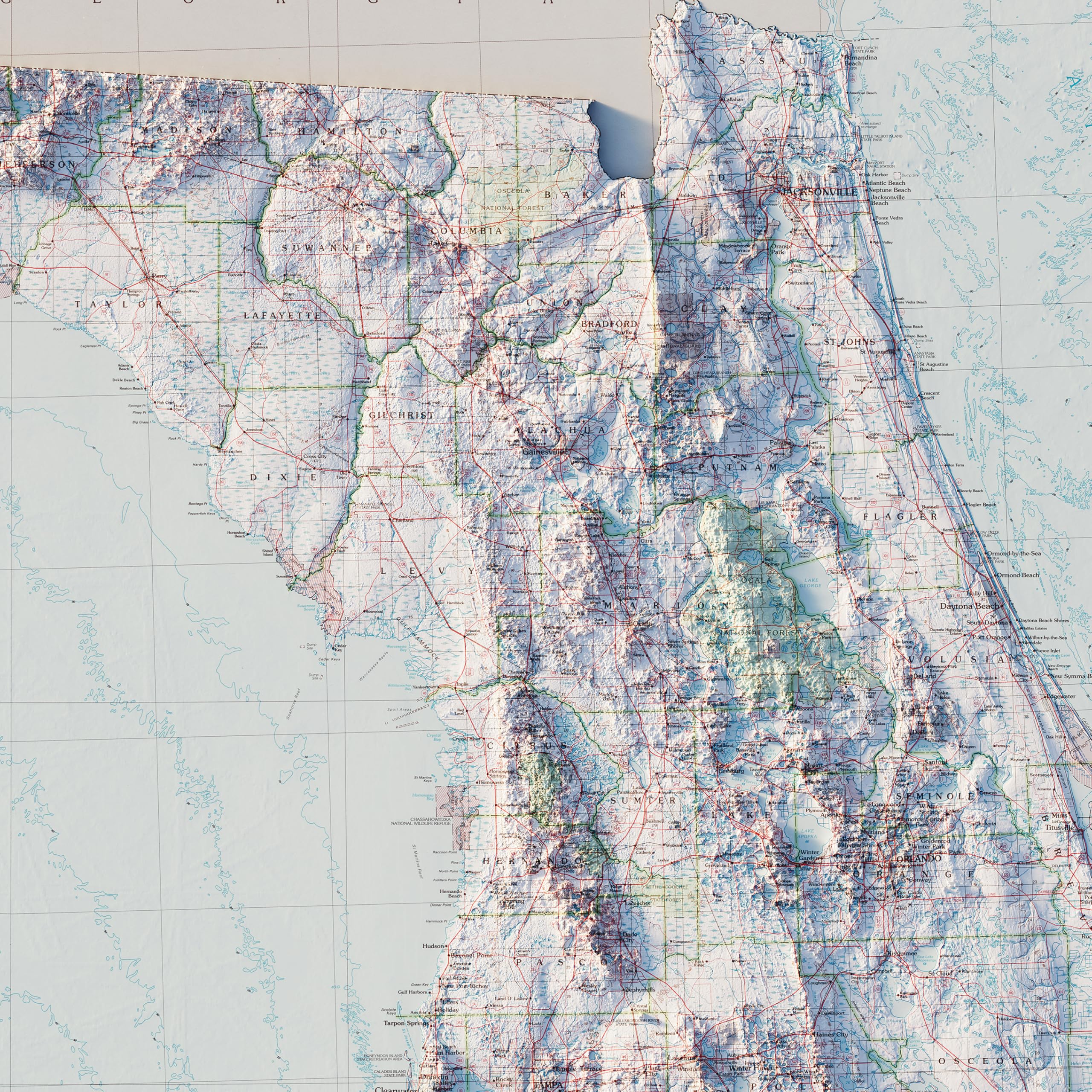 3d Topographic Map Florida