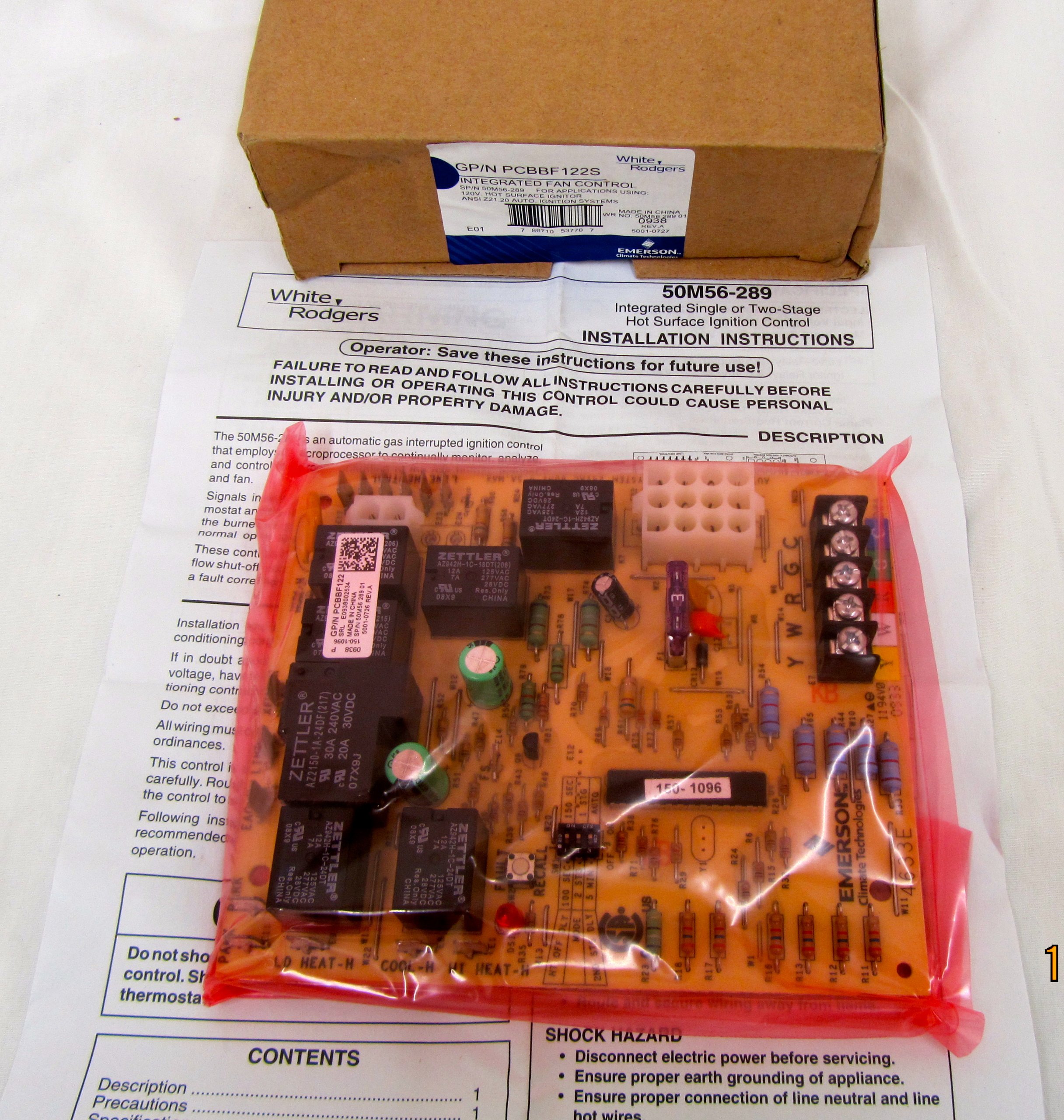 White Rodgers PCBBF122S Integrated Fan Control Board - Replacement ...