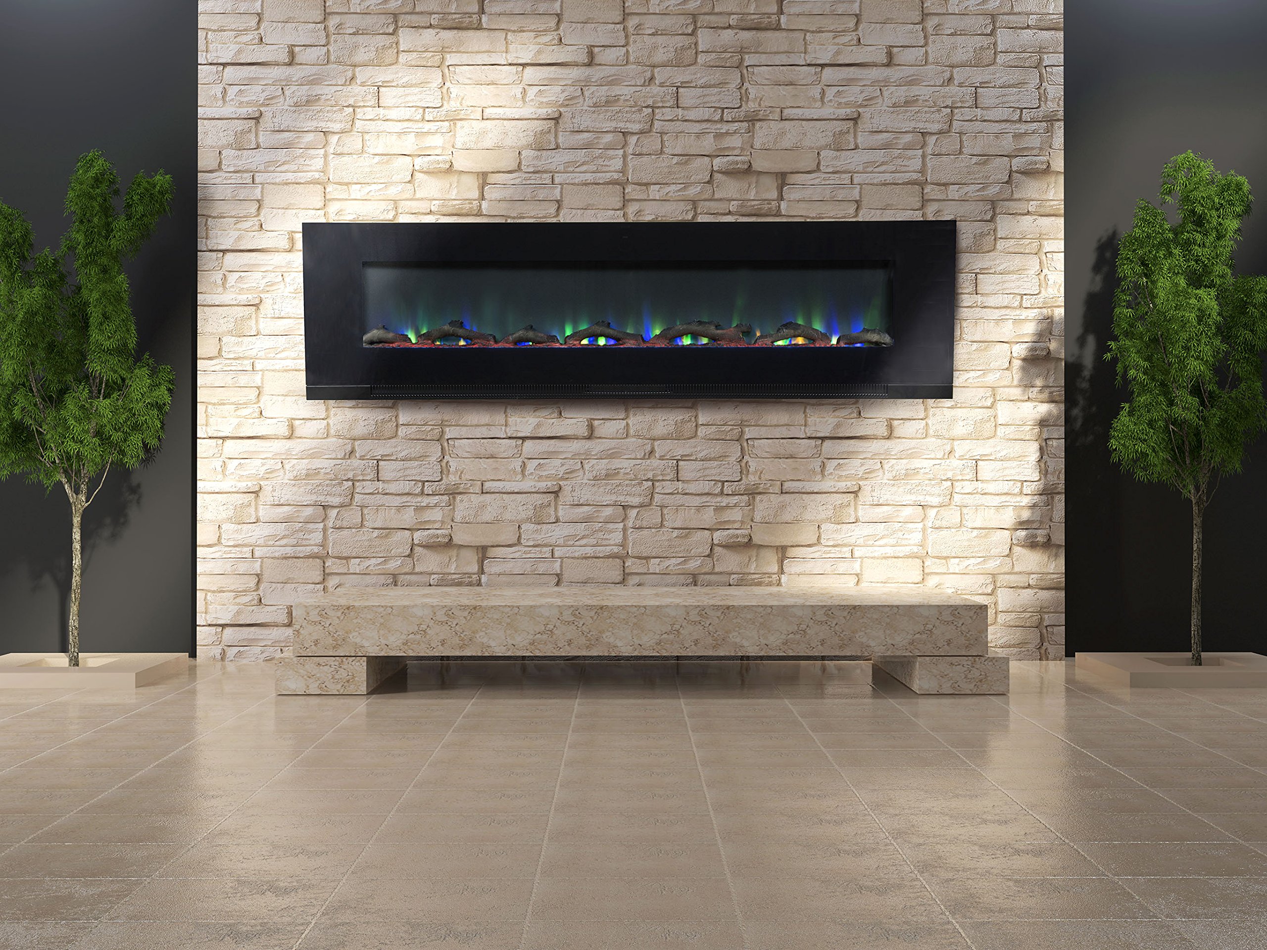 Touchstone ValueLine 72" 10-Color, in-Wall Recessed, Electric Fireplace ...