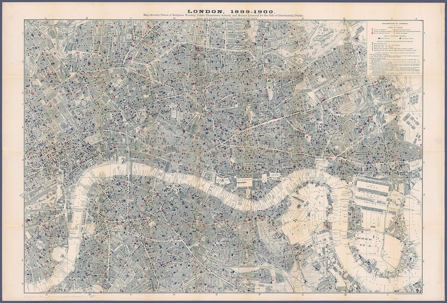 Booths Map Of London Schools & Churches : Amazon.co.uk: Stationery ...