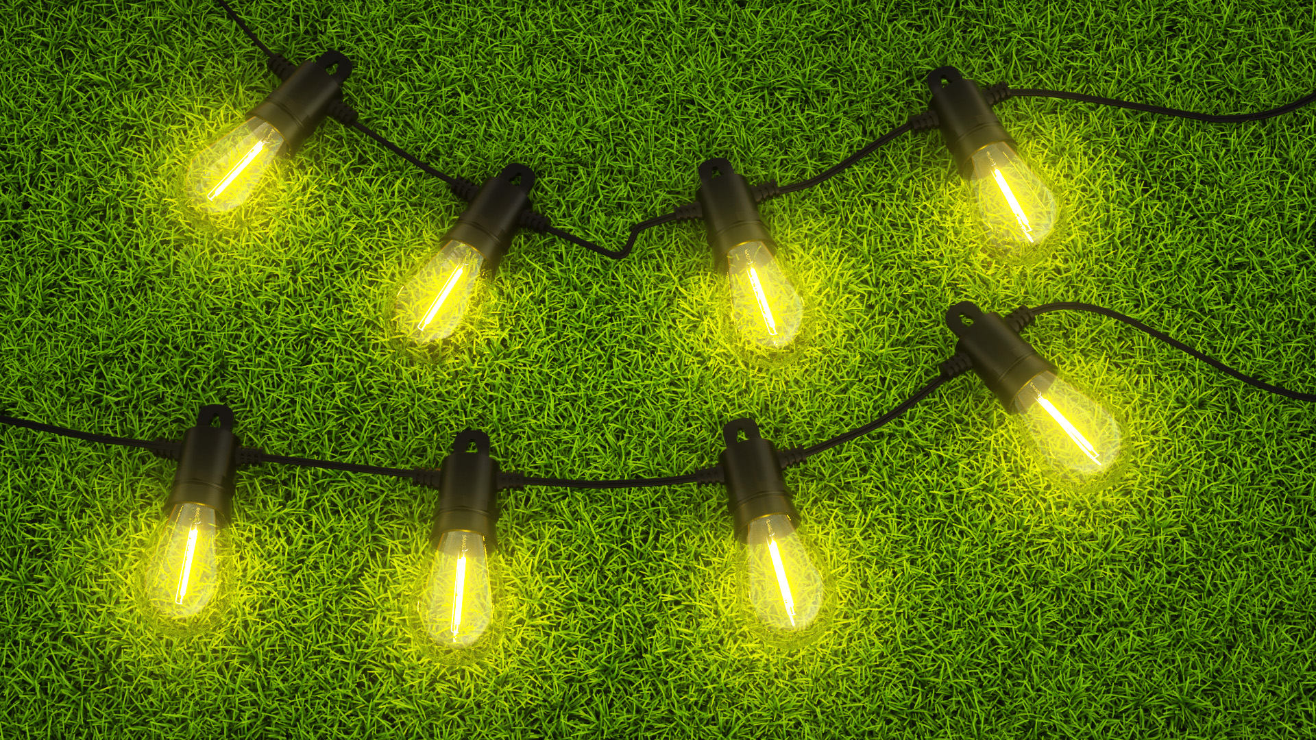 Outdoor Lights Brightown Outdoor String Lights With Reote, 2 Packs Each ...