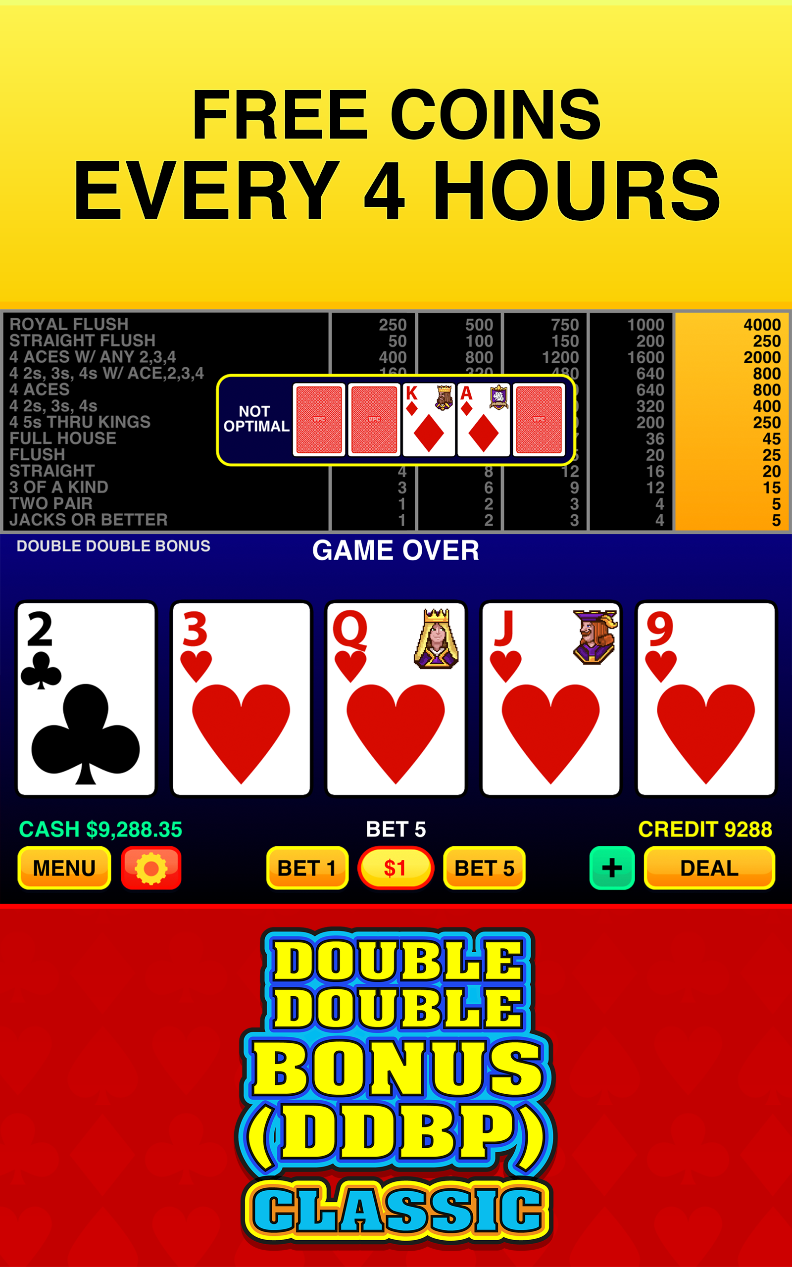 Double Double Bonus (DDBP) - Classic Video Poker - App on Amazon Appstore