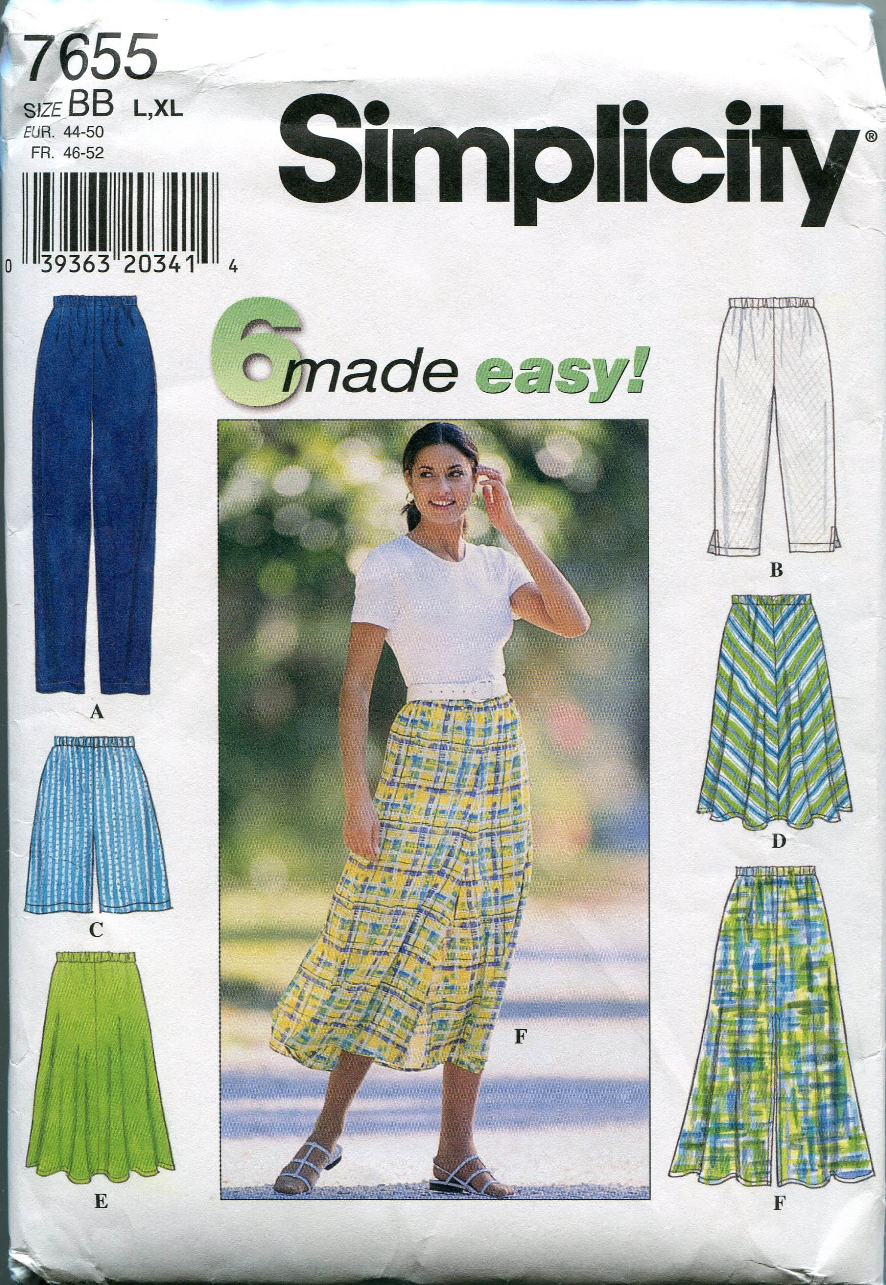 Amazon.com: Simplicity Sewing Pattern 7655 Misses Pants, BB (L-XL ...