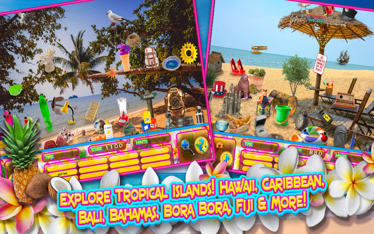 Hidden Objects Island Vacations – Vacation Hawaii, Bahamas & Caribbean ...