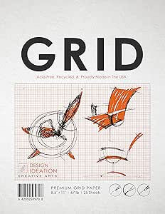 Mixed Media Grid Paper for Pencil, Ink, and Marker. Great for Art ...