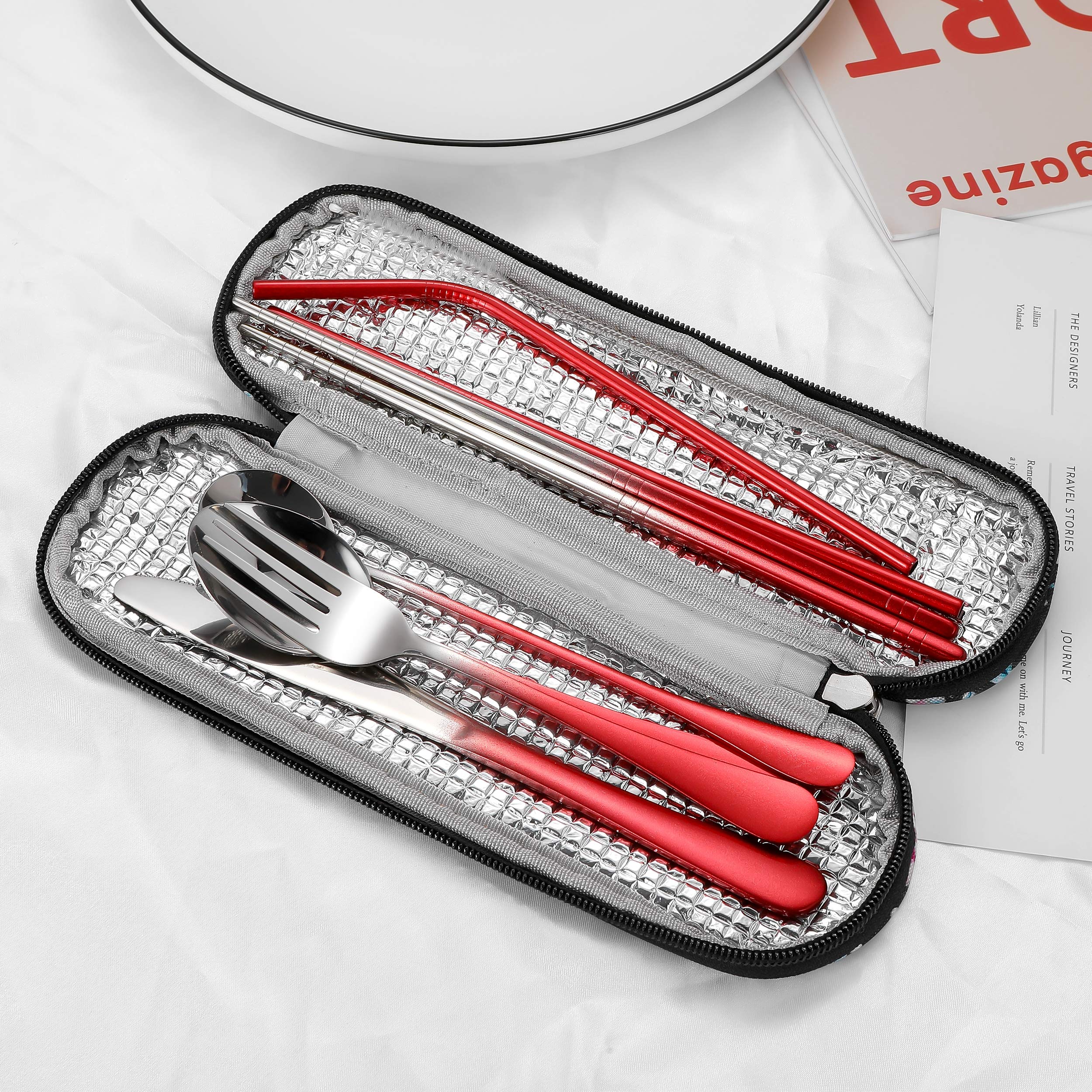 Snapklik.com : Travel Utensils,Reusable Silverware Set To Go Portable ...