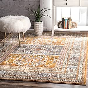 Amazon.com: nuLOOM Vintage Lorena Tribal Area Rug, 5x7, Yellow : Home ...