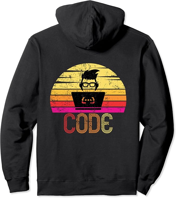 Vintage Retro Code Design - Coding Programmer Gift Pullover Hoodie ...