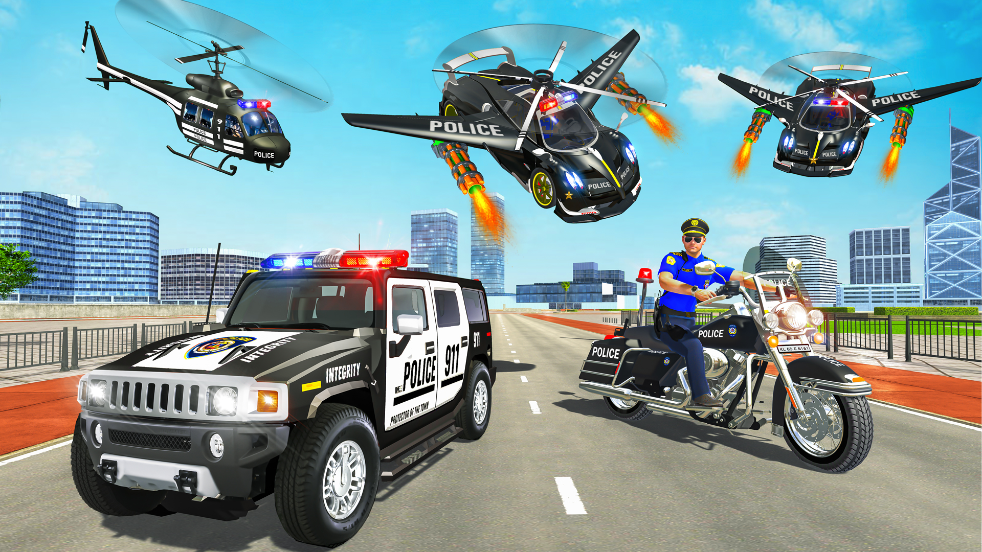 Police Helicopter Flying Heli Car shooting Game - City Rescue Mission ...