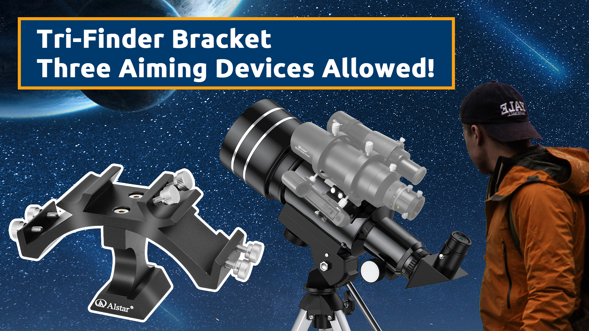 Triple Scope Mount Triple Finder Scope Mount For Telescopes - Aluminum ...