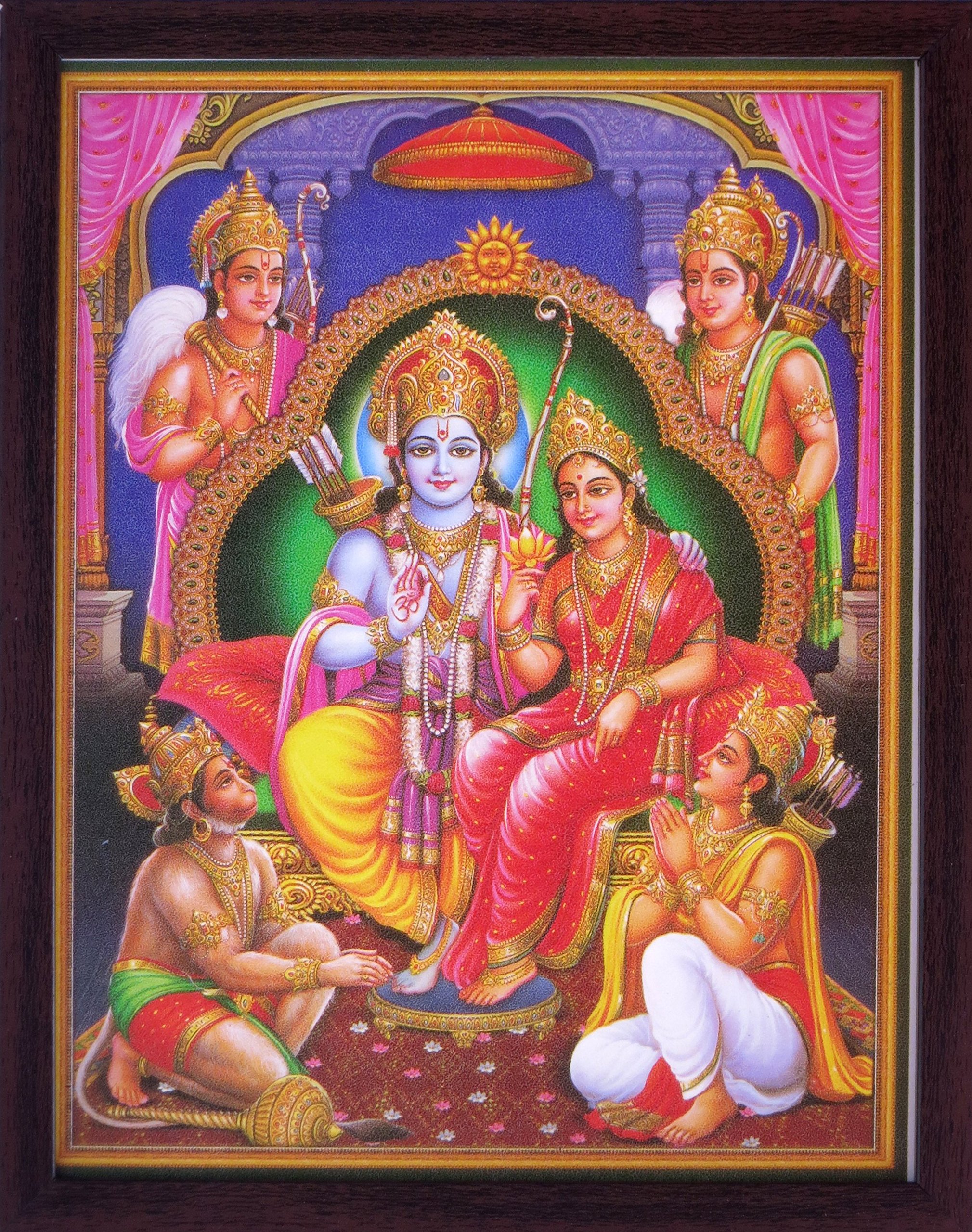 Buy SANVIKA Hanuman tochcing feet of Lord Ram in ram darbar, A Holy ...