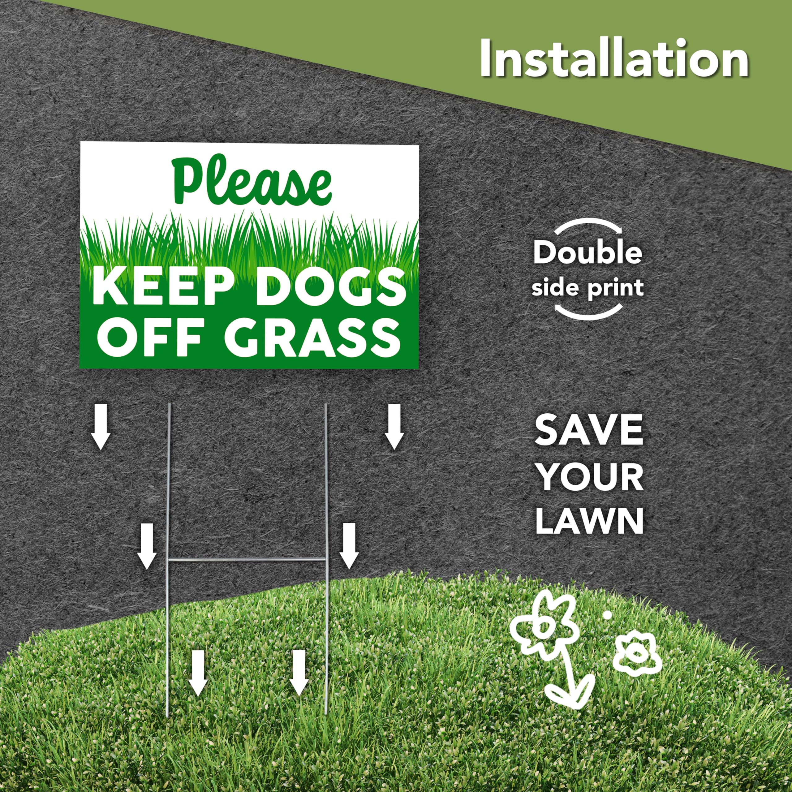 Snapklik.com : 4 PC Keep Dogs Off Grass Signs - 8x12 Double Sided ...
