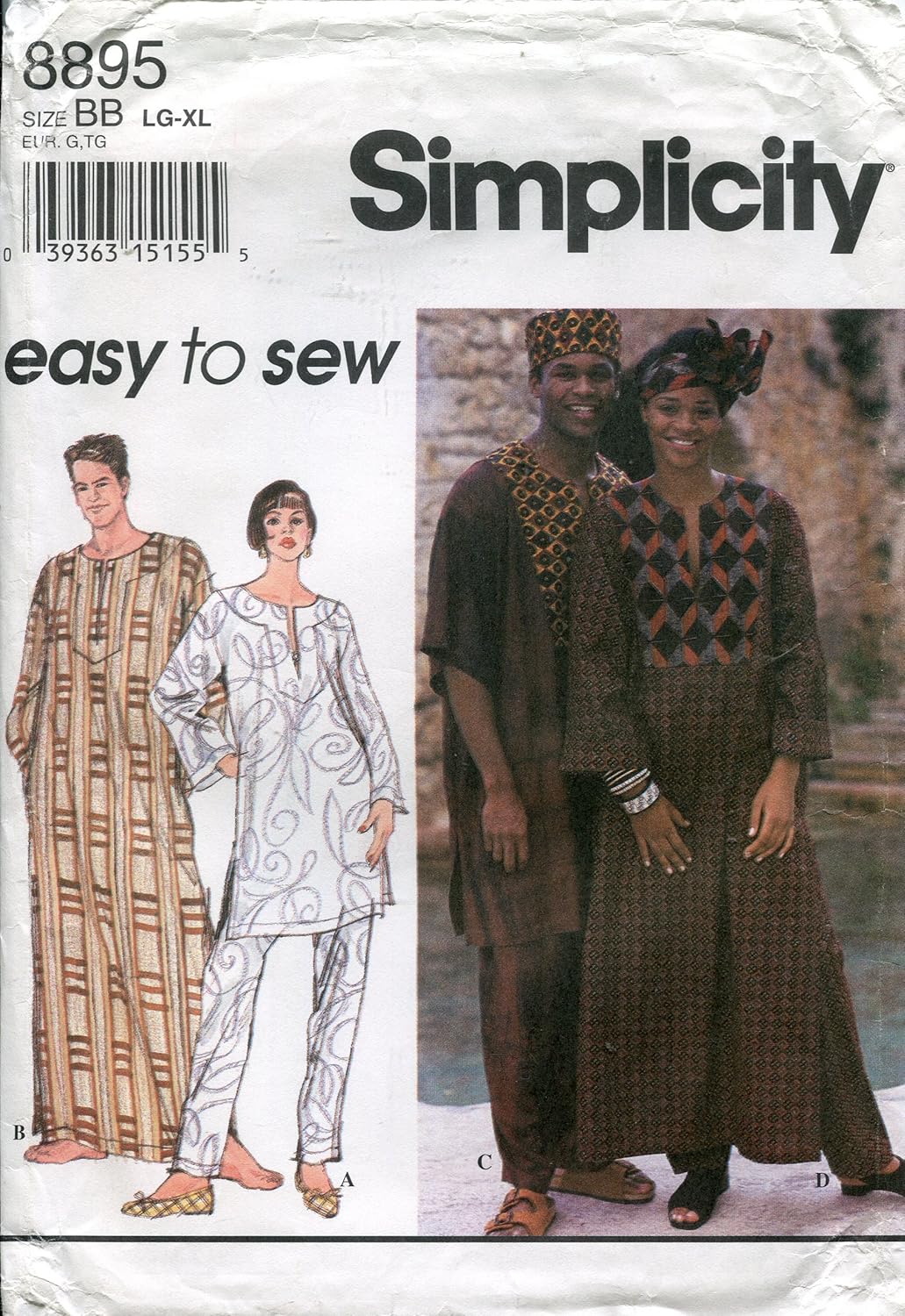 Amazon.com: Simplicity Pattern 8895 / 0688 Misses', Men's or Teen-Boys ...