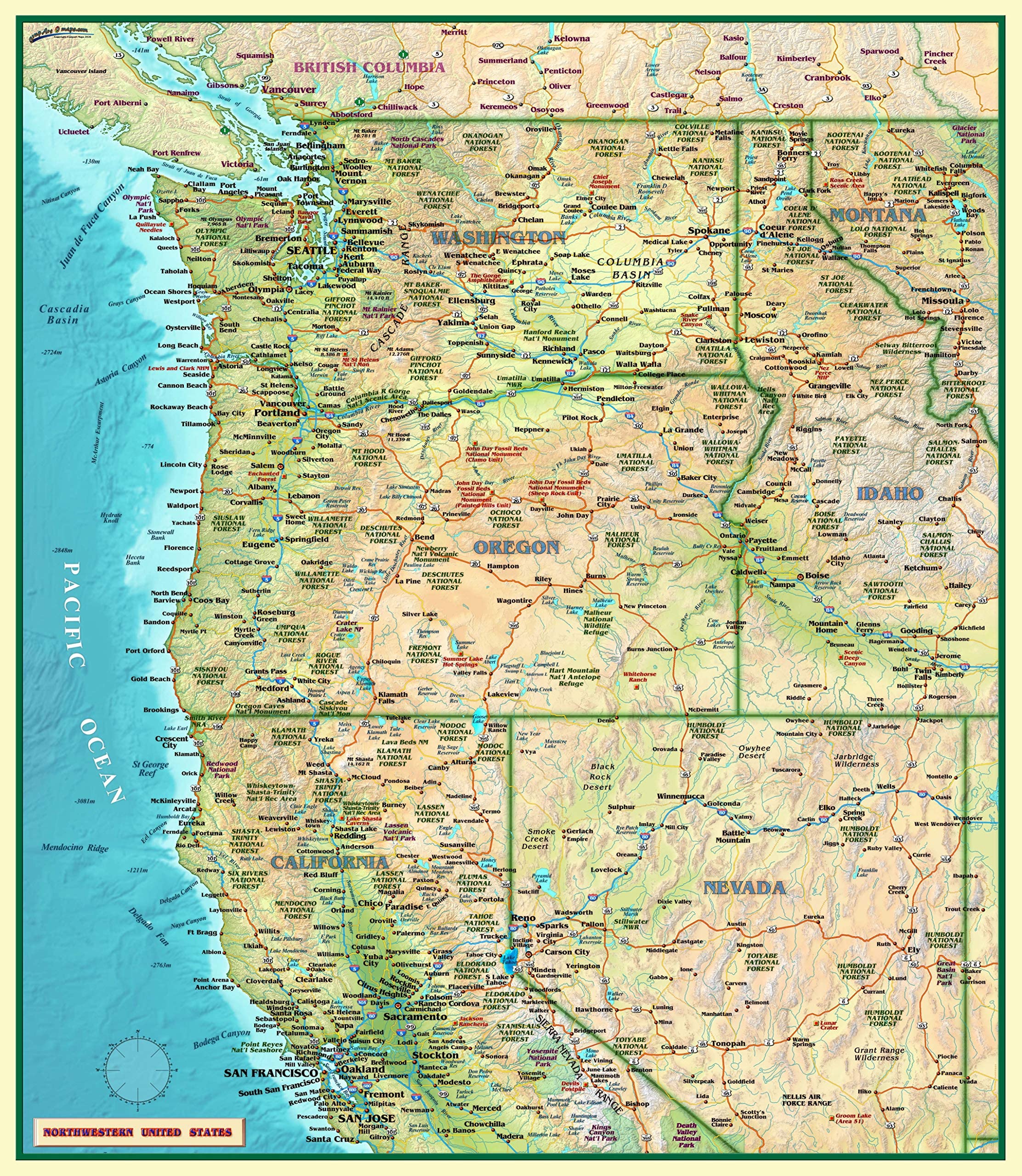 Map Of Northwest States