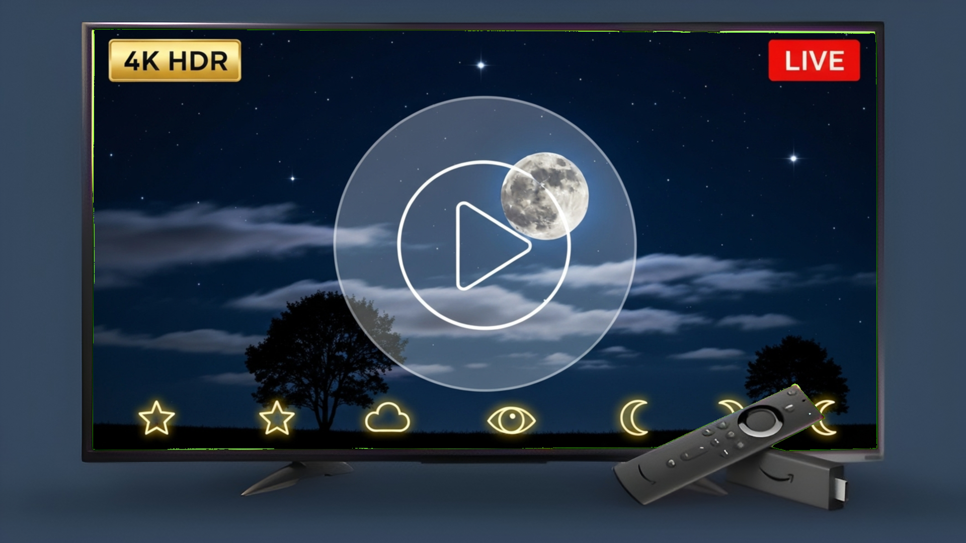 Full Moon 4K – Lunar Night Sky Relax Screensaver for Smart TV - App on ...