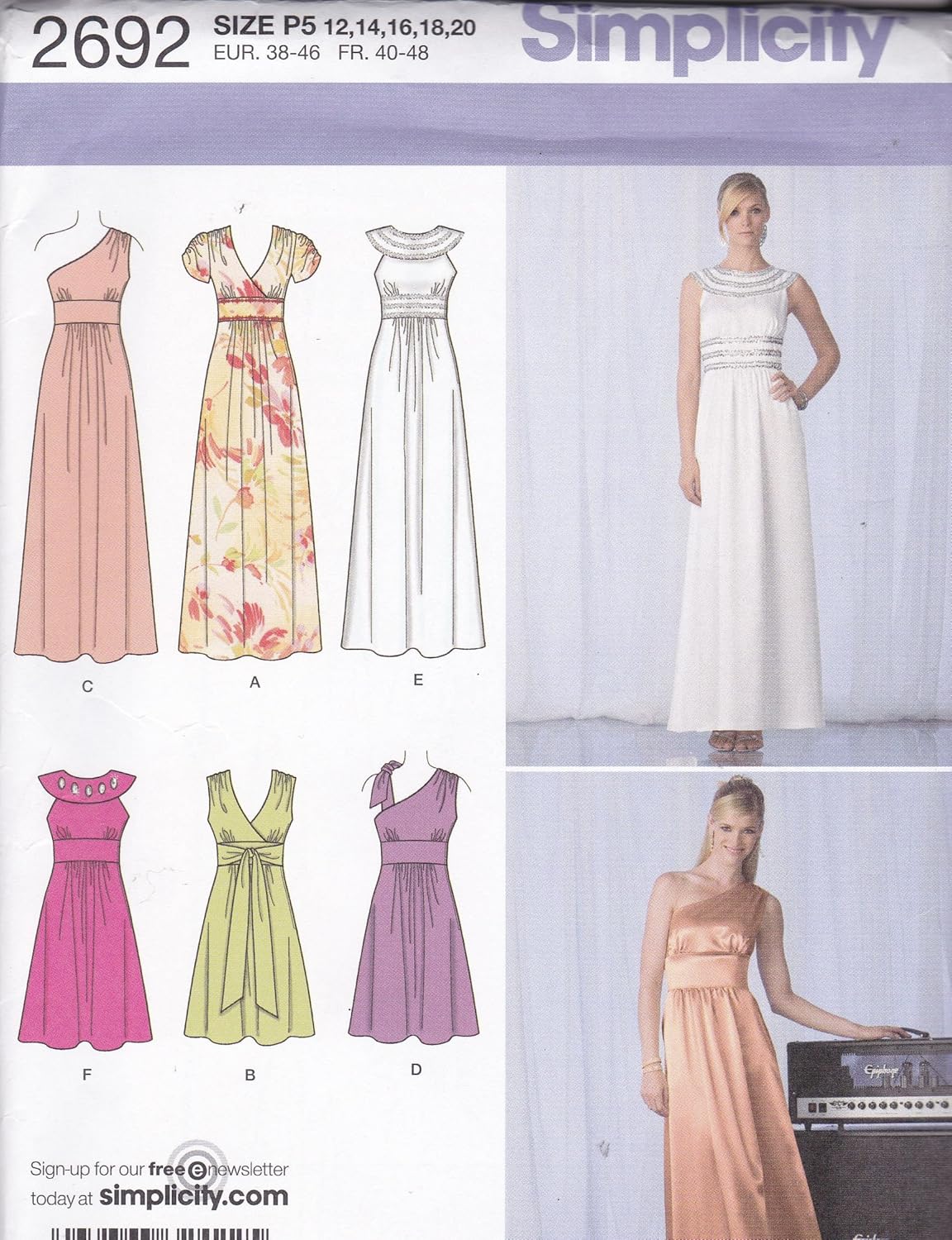 Amazon.com: Simplicity Designs by Karen Z Pattern 2692 Misses Dress in ...