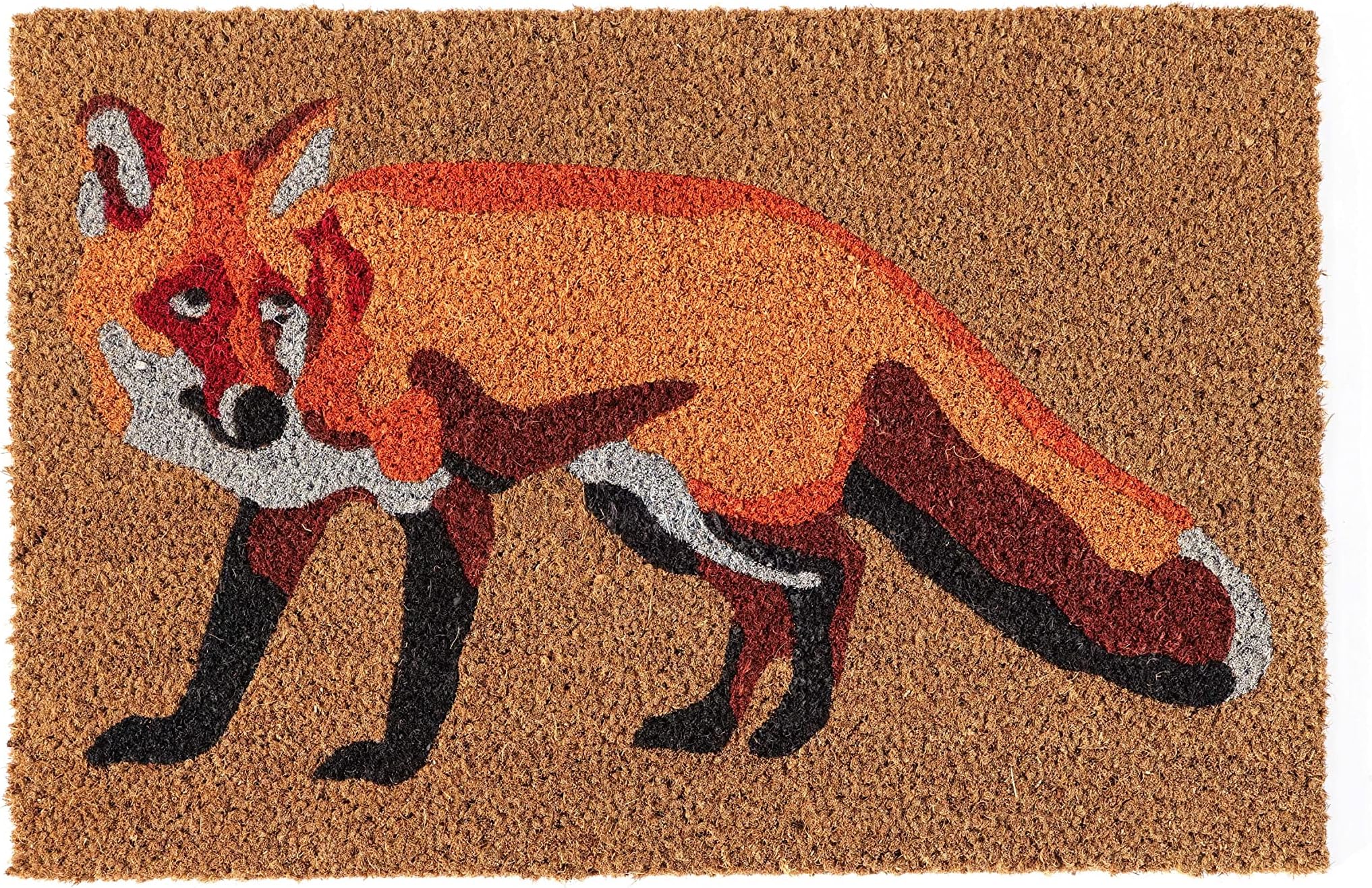 Premier Housewares Fox Coir Doormat, 60 x 40 cm, Blue : Amazon.co.uk ...
