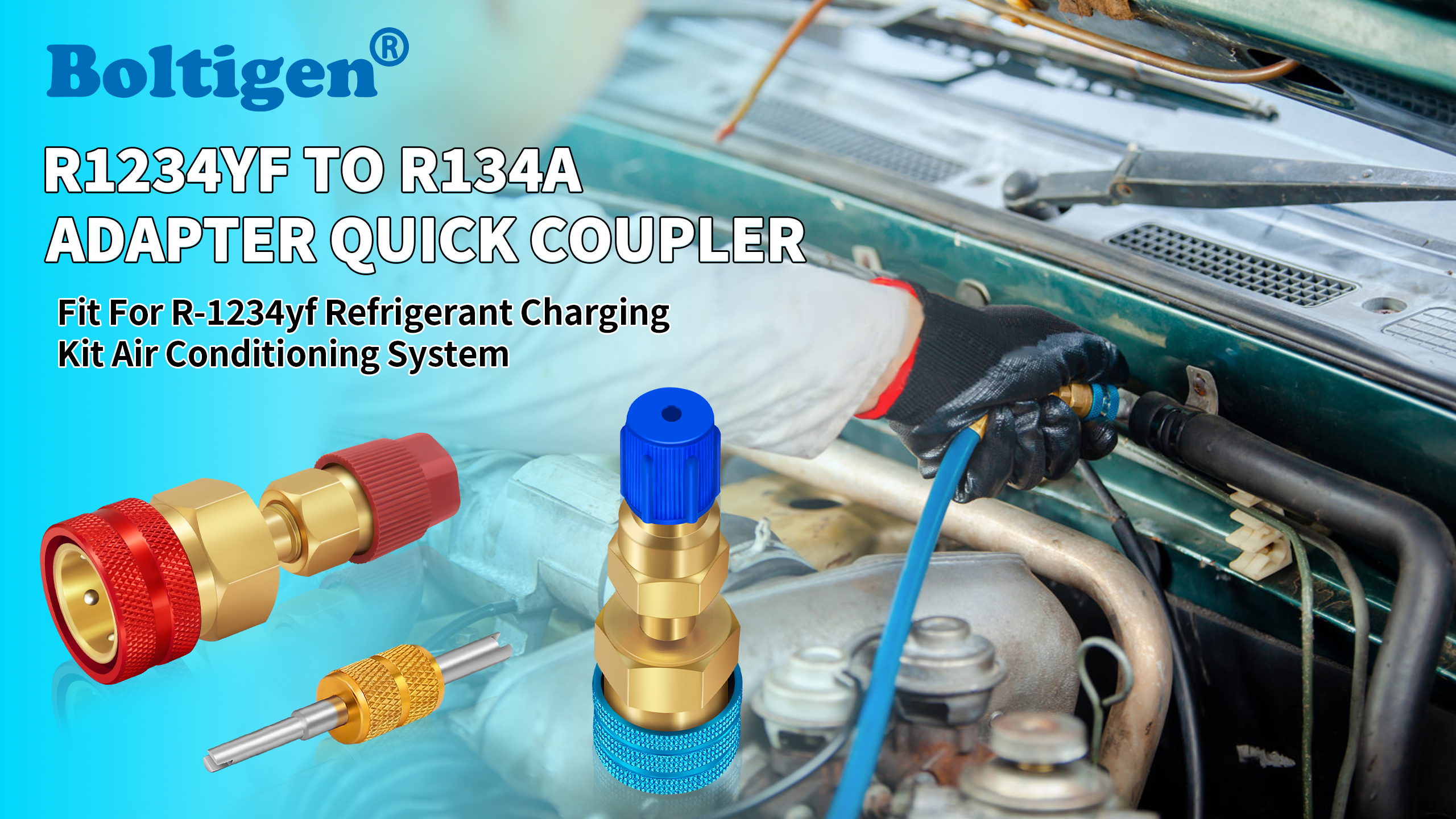 R-1234yf Recharge Kit Anyhut R1234yf To R134a Adapter Kit - 2-Piece ...