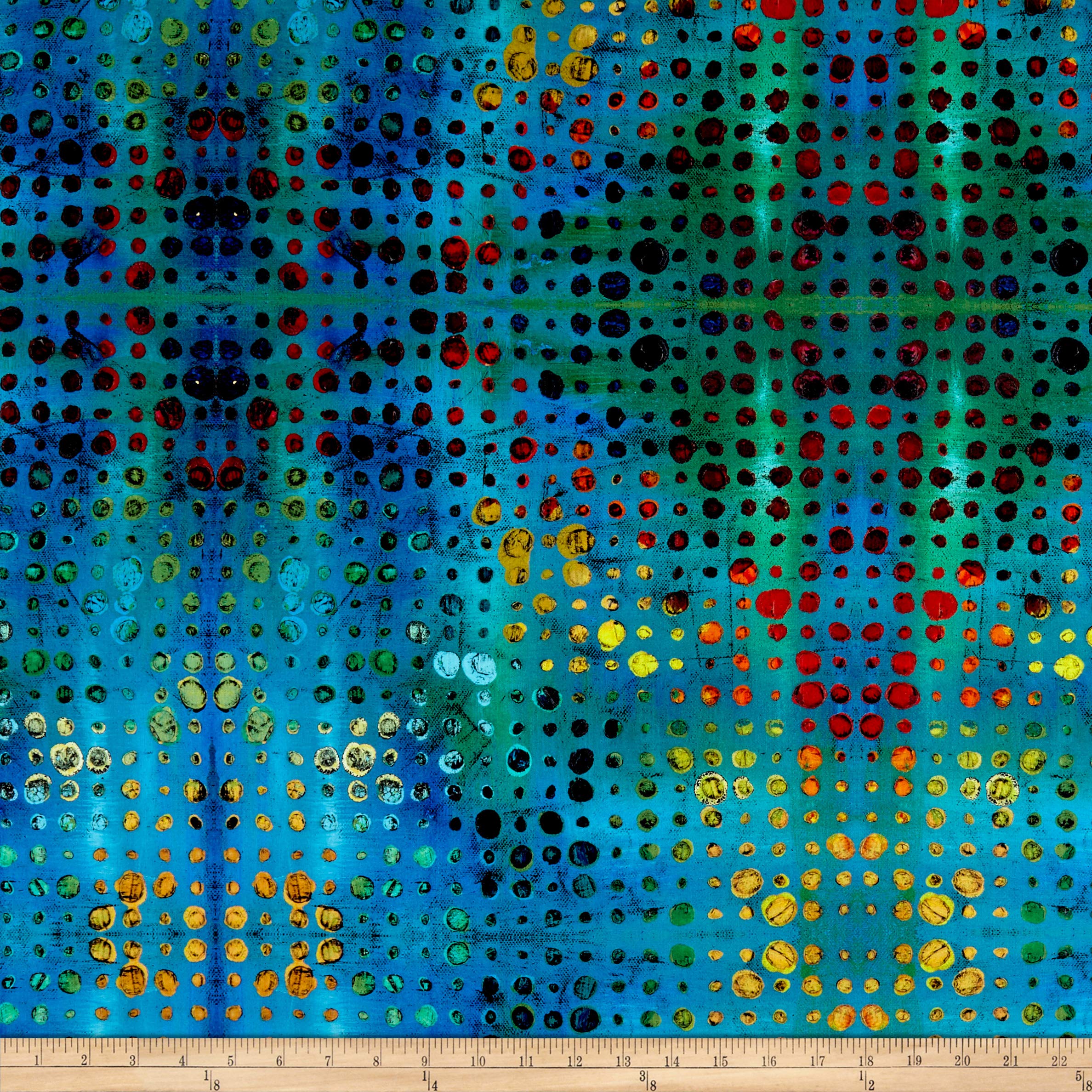 Amazon.com: FreeSpirit Fabrics Garden Bright Glow Fabric, Blue, Fabric ...