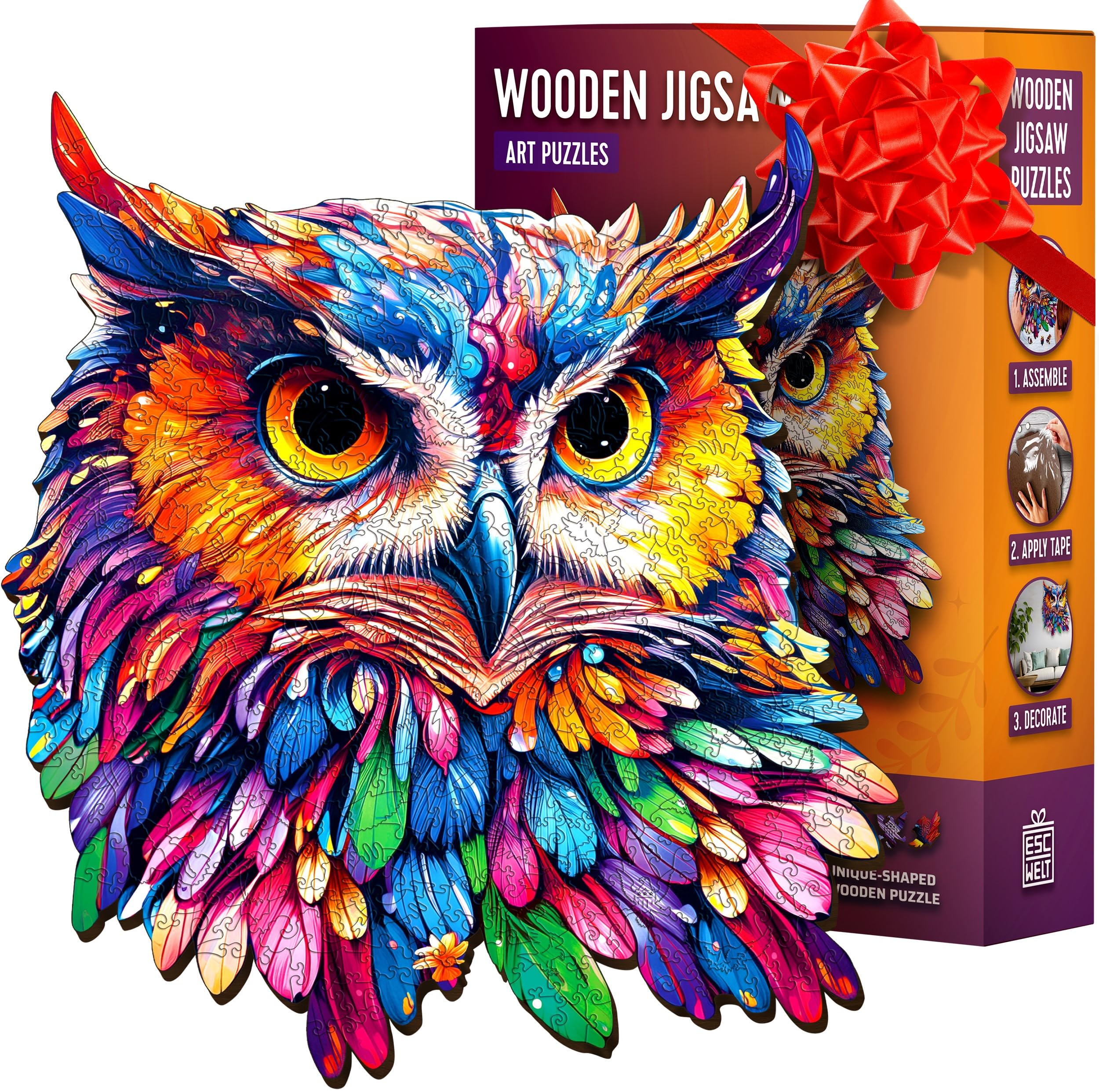 Amazon.com: ESC WELT Wooden Owl Jigsaw Puzzles 200 Pieces - Unique ...