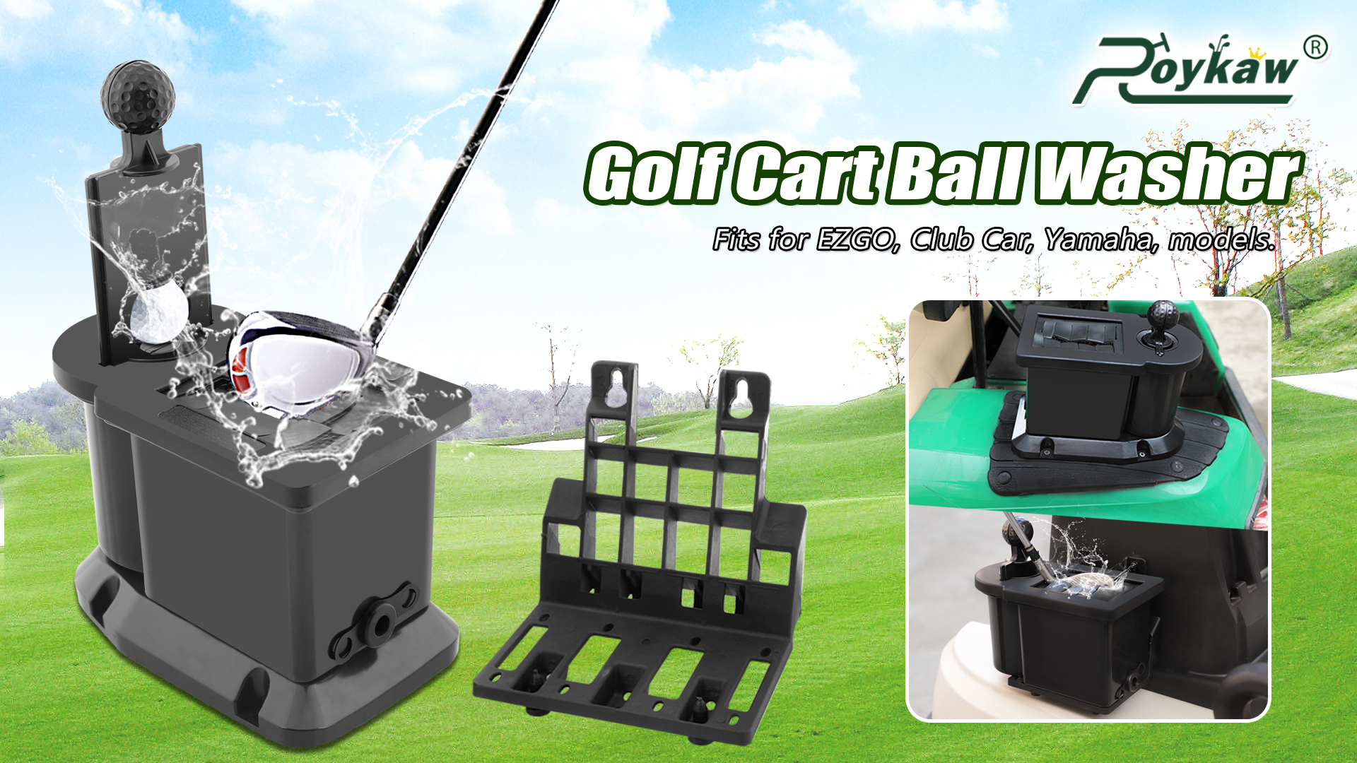 Watch Golf Cart Ball Washer and Club Cleaner with Bracket Kit on Amazon ...