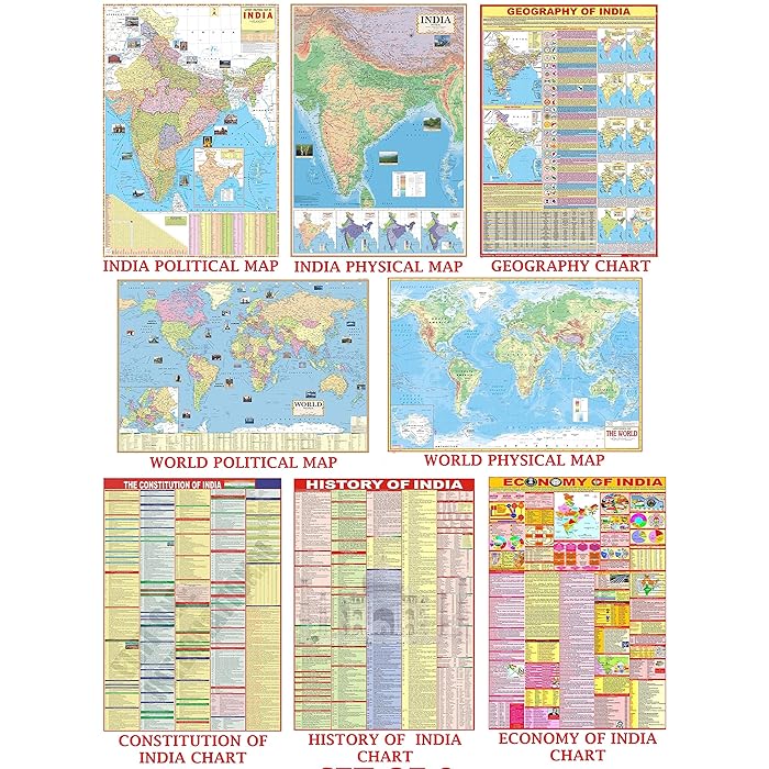 Buy India & World Map ( Both Political & Physical ) with Constitution ...