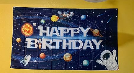 Amazon.com: Sumind Space Happy Birthday Decorations Background ...