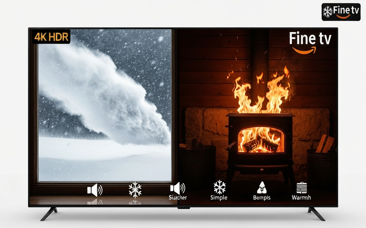 Blizzard Wind vs. Crackling Stove – Winter Comfort | 4K Fire TV ...
