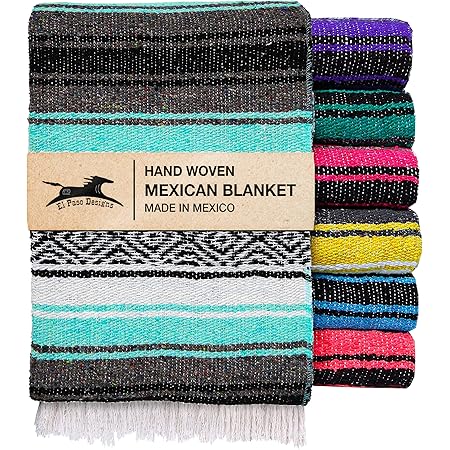 Amazon.com: MEXIMART's® Authentic Mexican Falsa Blanket Hand Woven ...