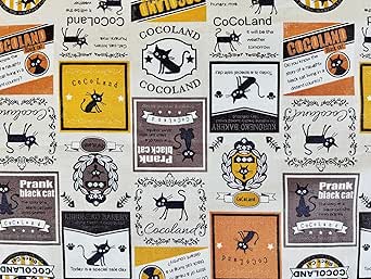 Amazon.com: Cat-Cat Canvas-Cat Logo-Westex-Japanese Fabric 1/2 Yard 44 ...