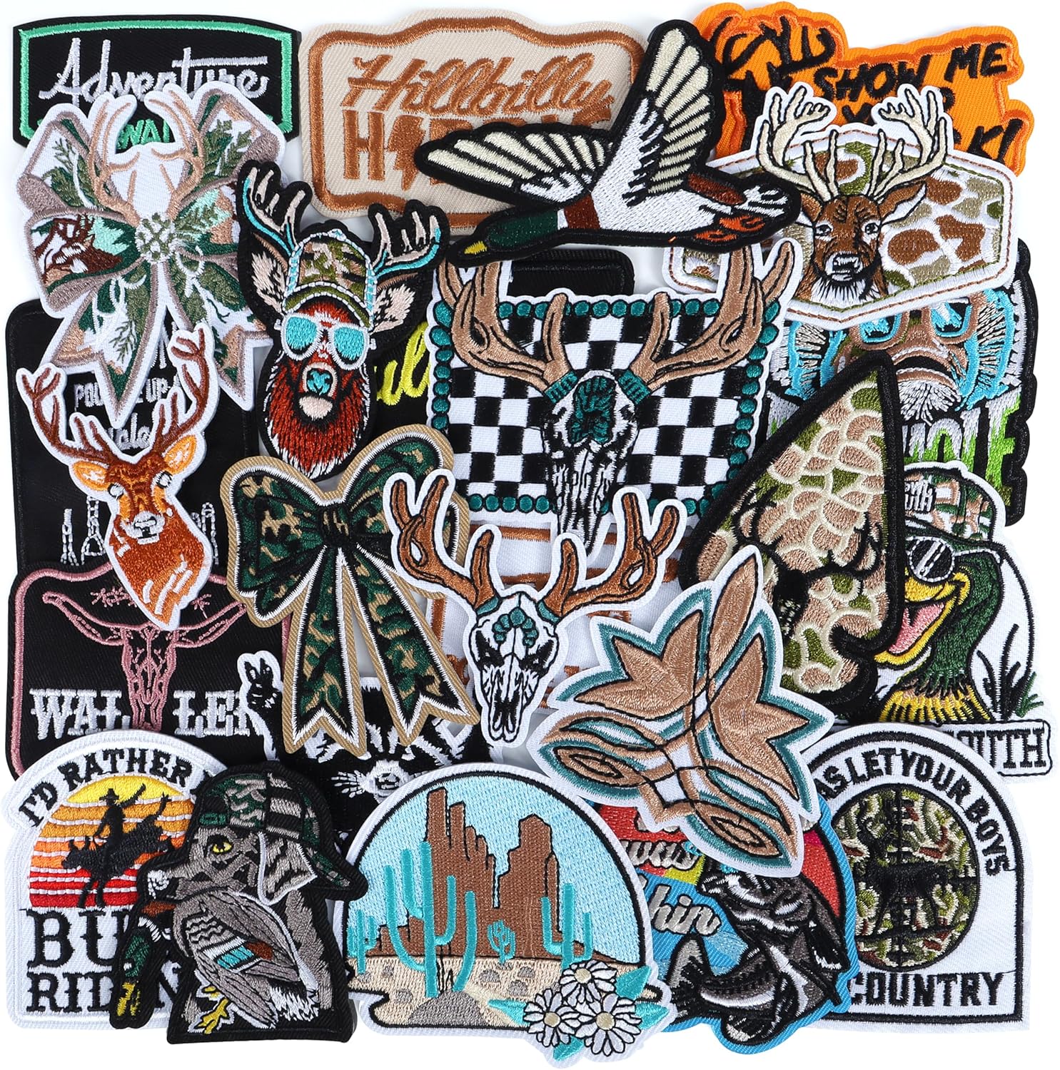 Amazon.com: Meneng Western Hunting Patches Iron On: 27PCS Deer Elk Camo ...
