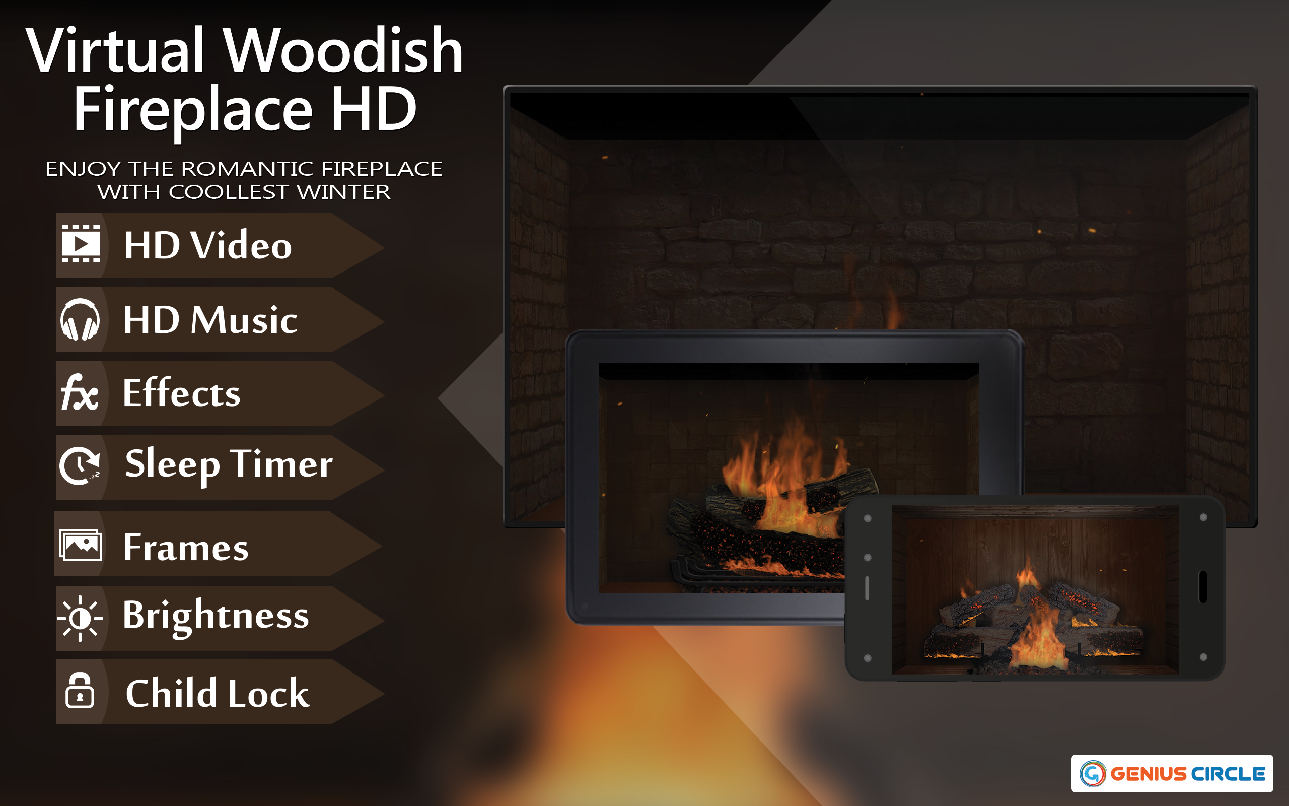 FREE Virtual Wood Fireplace HD - Enjoy the Cooled Christmas Holidays in ...