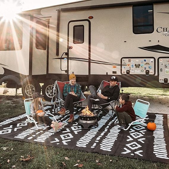 Amazon.com: Glamplife Recycled Reversible RV Rug - Camping Rugs for ...