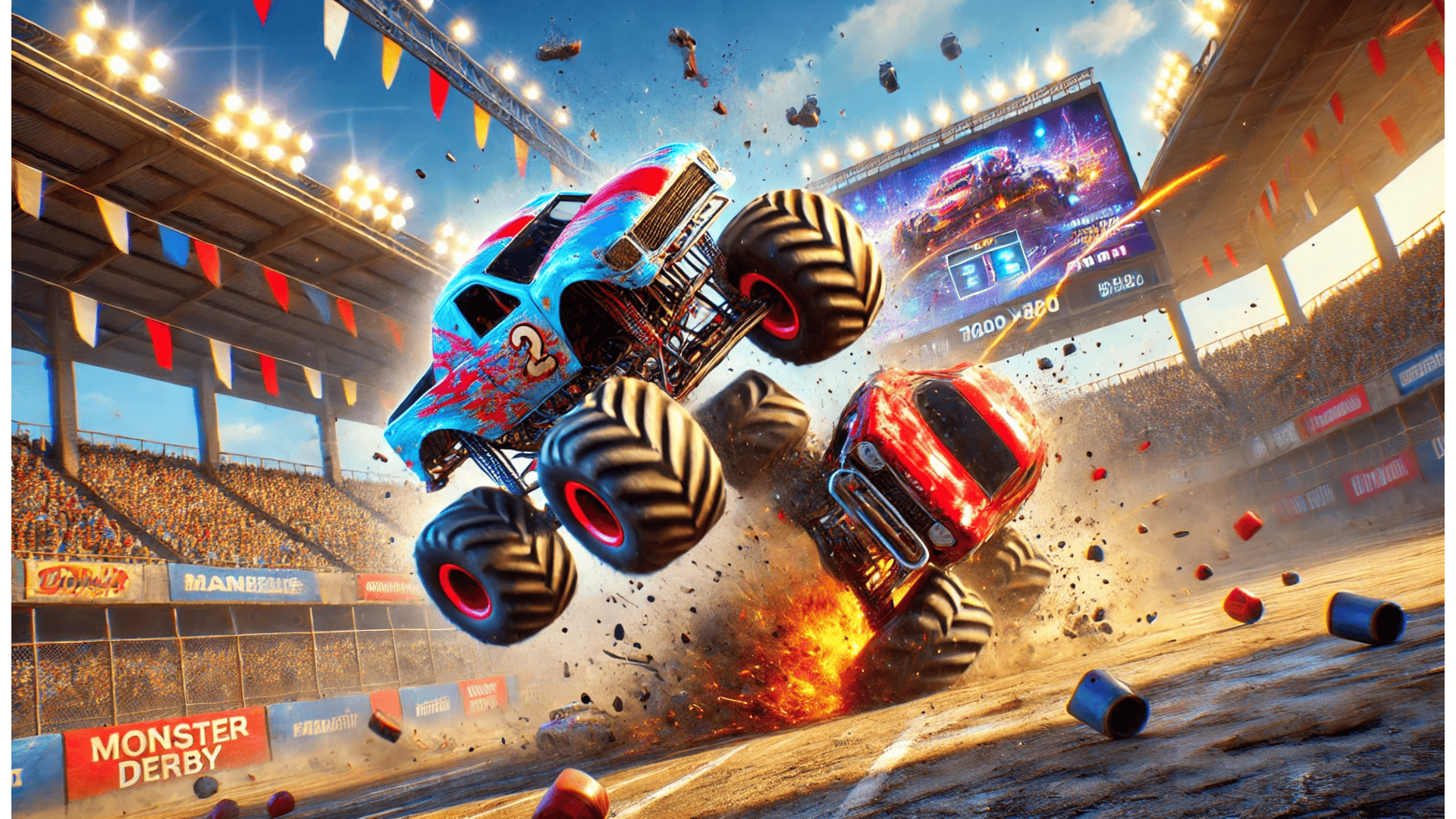 Monster Truck Demolition Derby Games: Mega Ramp Car Crash Derby Stunts ...