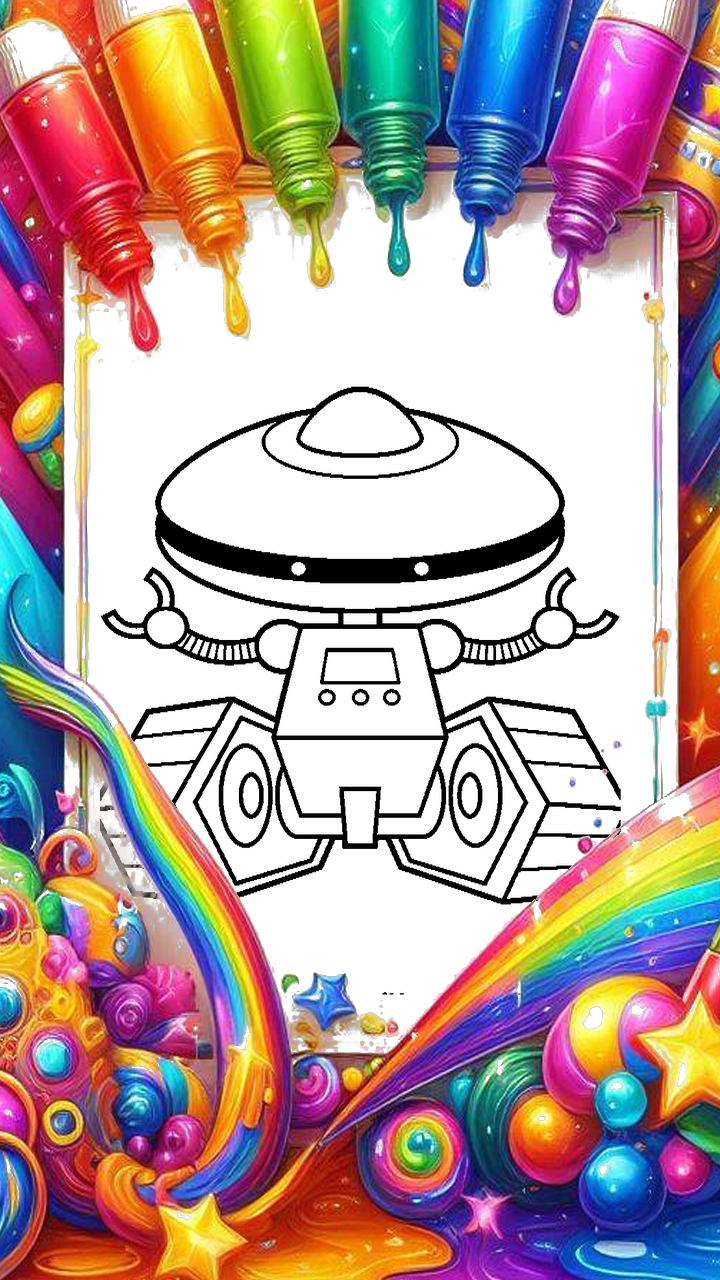 Robot Drawing & Coloring Pages: Creative Sketch Pad for Children ...