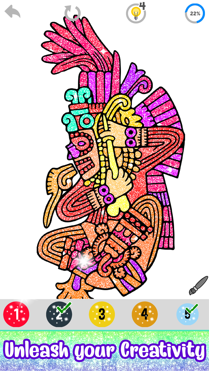 Mexico Color By Number - Grownup Glitter Paint + Crayon Coloring Pages ...