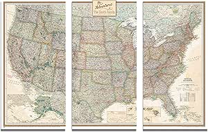 Amazon.com: 3 Panel - Executive USA National Geographic Pinnable Travel ...