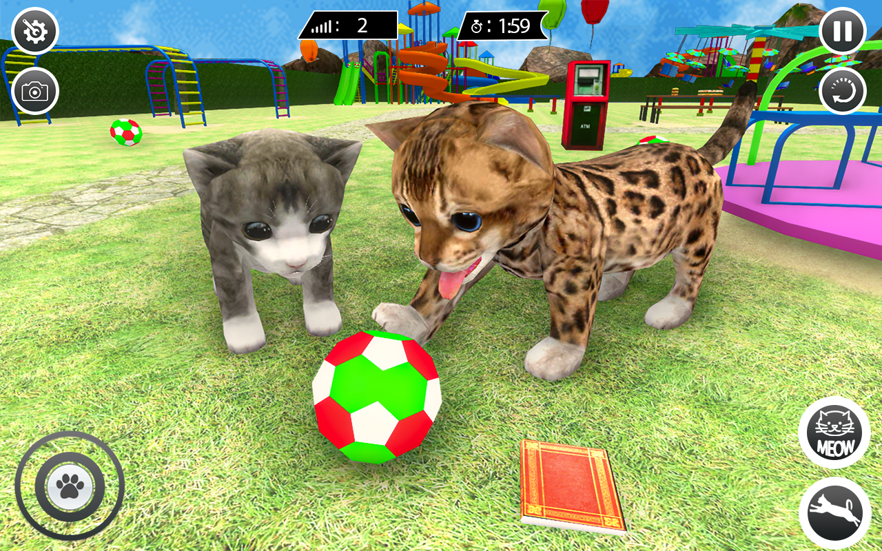Cat game simulator 3d virtual pet animal escape play wit cat mice catch ...