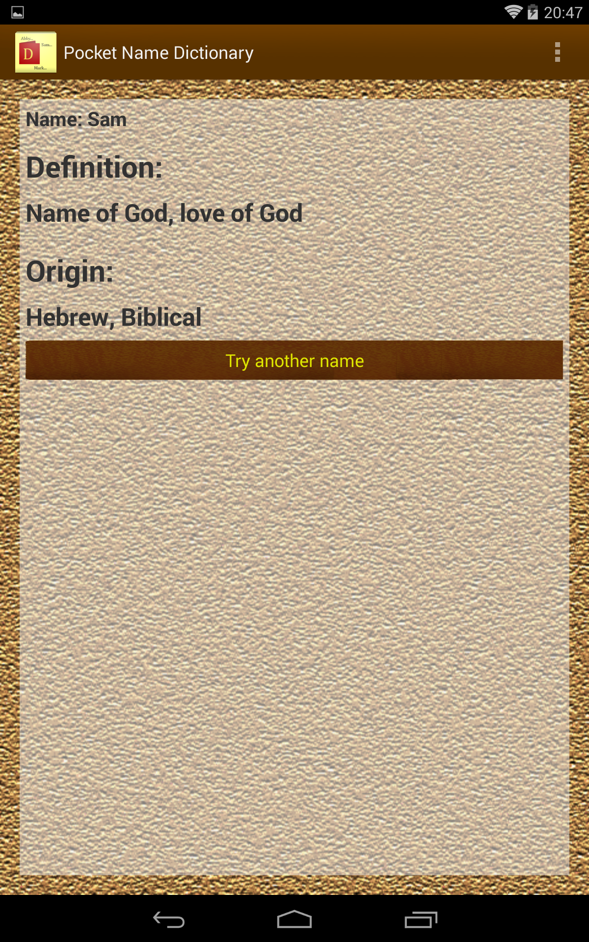 Pocket Name Dictionary - App on Amazon Appstore