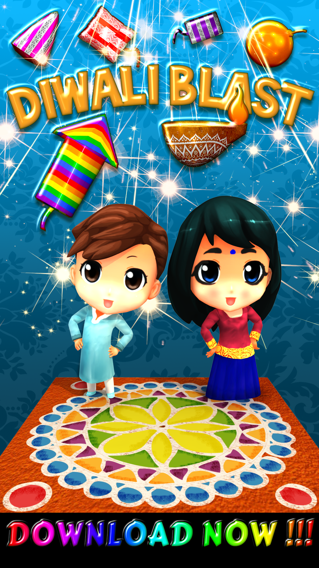 Diwali Crackers Animation Flash