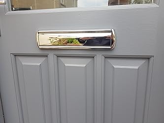 12" Polished Chrome Omega Letterplate Premium Heavy Duty Sprung Letter ...