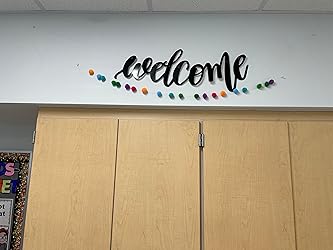 Amazon.com: Bright Classroom Welcome Banner with Pom-Poms (almost 5 ...