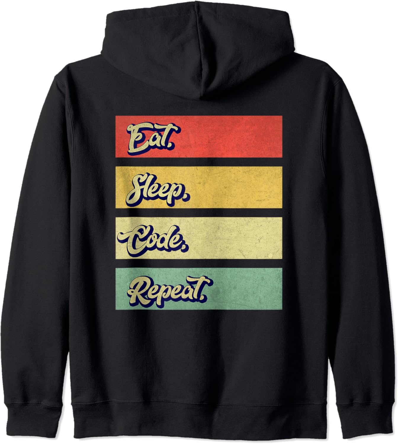 Amazon.com: Eat Sleep Code Repeat Funny Coding Retro Vintage Zip Hoodie ...