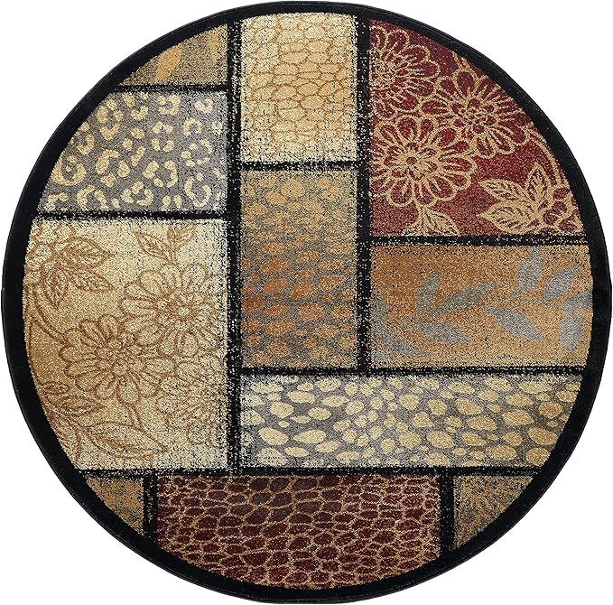 Amazon.com: Universal Rugs 107748 Multi 6` Round Area Rug, 5-Feet 3 ...